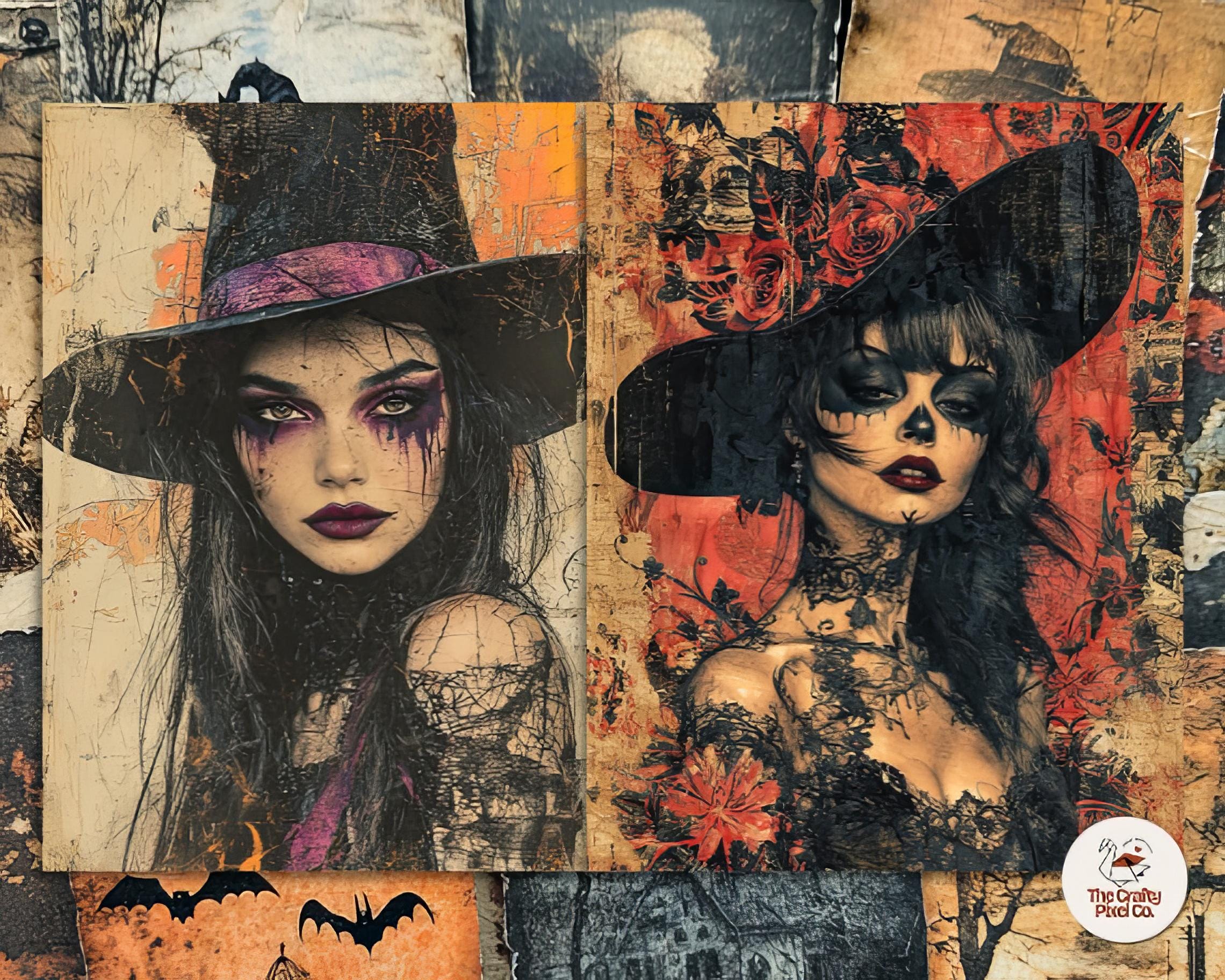 Voodoo Witches Printable Paper Pack Halloween Junk Journal Scrapbook ...