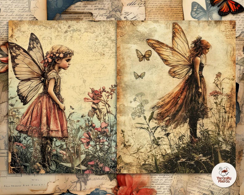 Whimsical Fairy Printable Paper Pack Fairy Junk Journal Butterfly ...