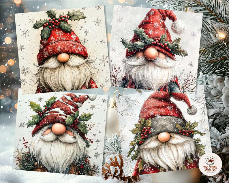 Christmas Gnome Printable Paper Pack: Christmas Junk Journal Vintage ...