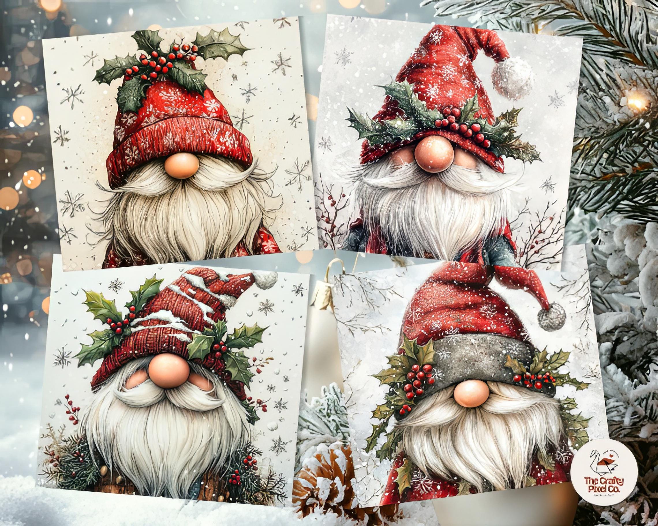 Christmas Gnome Printable Paper Pack: Christmas Junk Journal Vintage ...