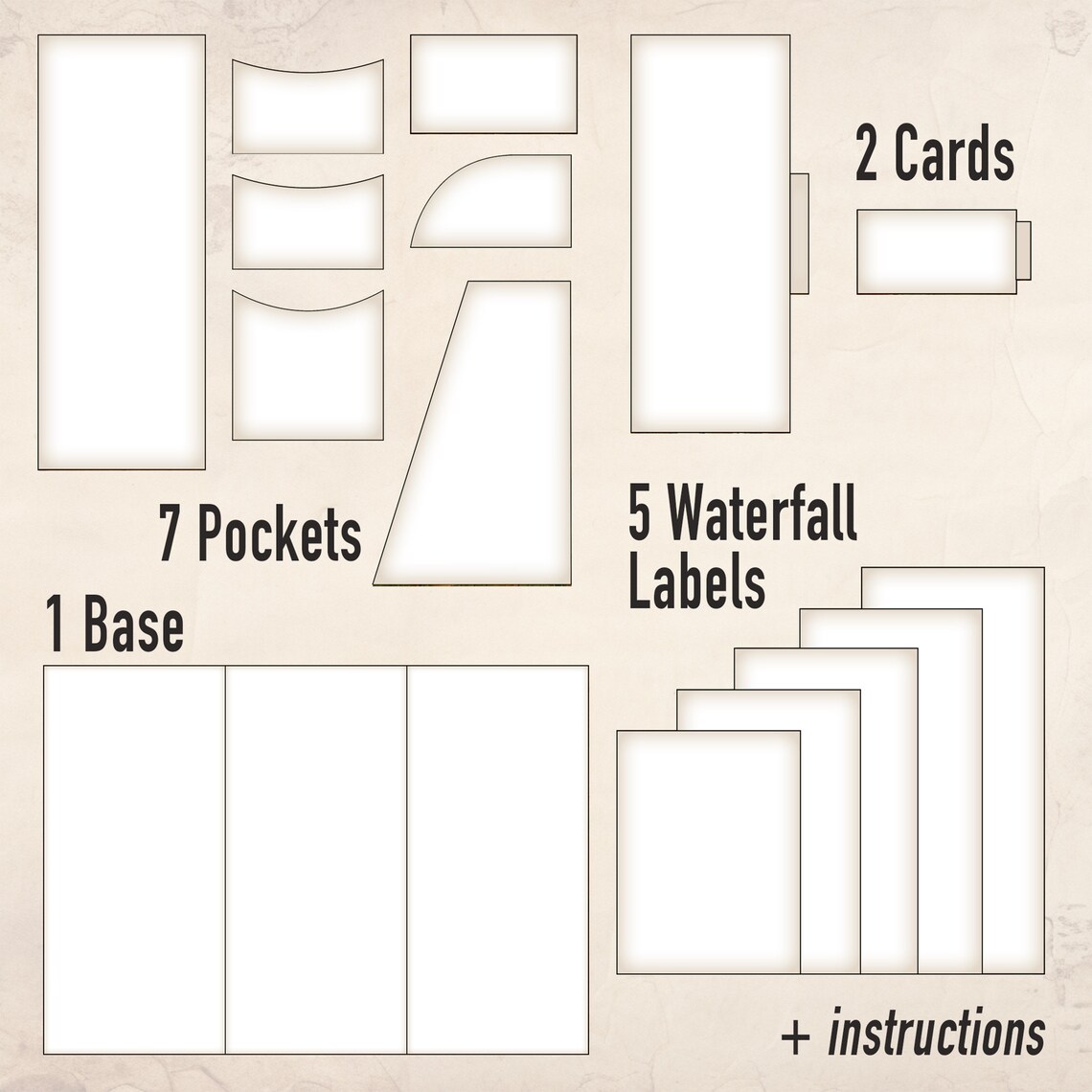 Waterfall Junk Journal Folio Template, Blank Printable Template ...