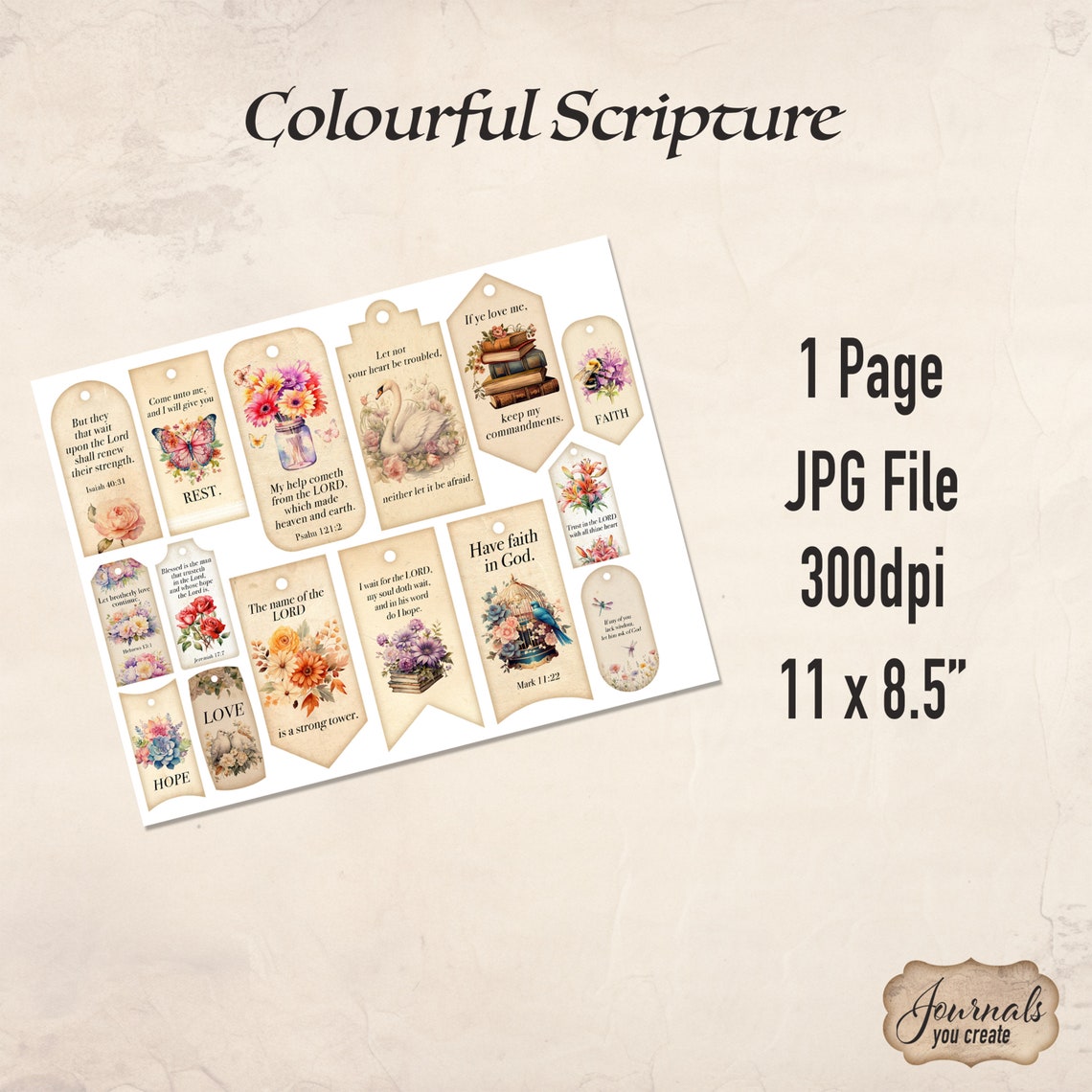 Bible Junk Journal Tags, Christian Ephemera, Faith Junk Journal ...