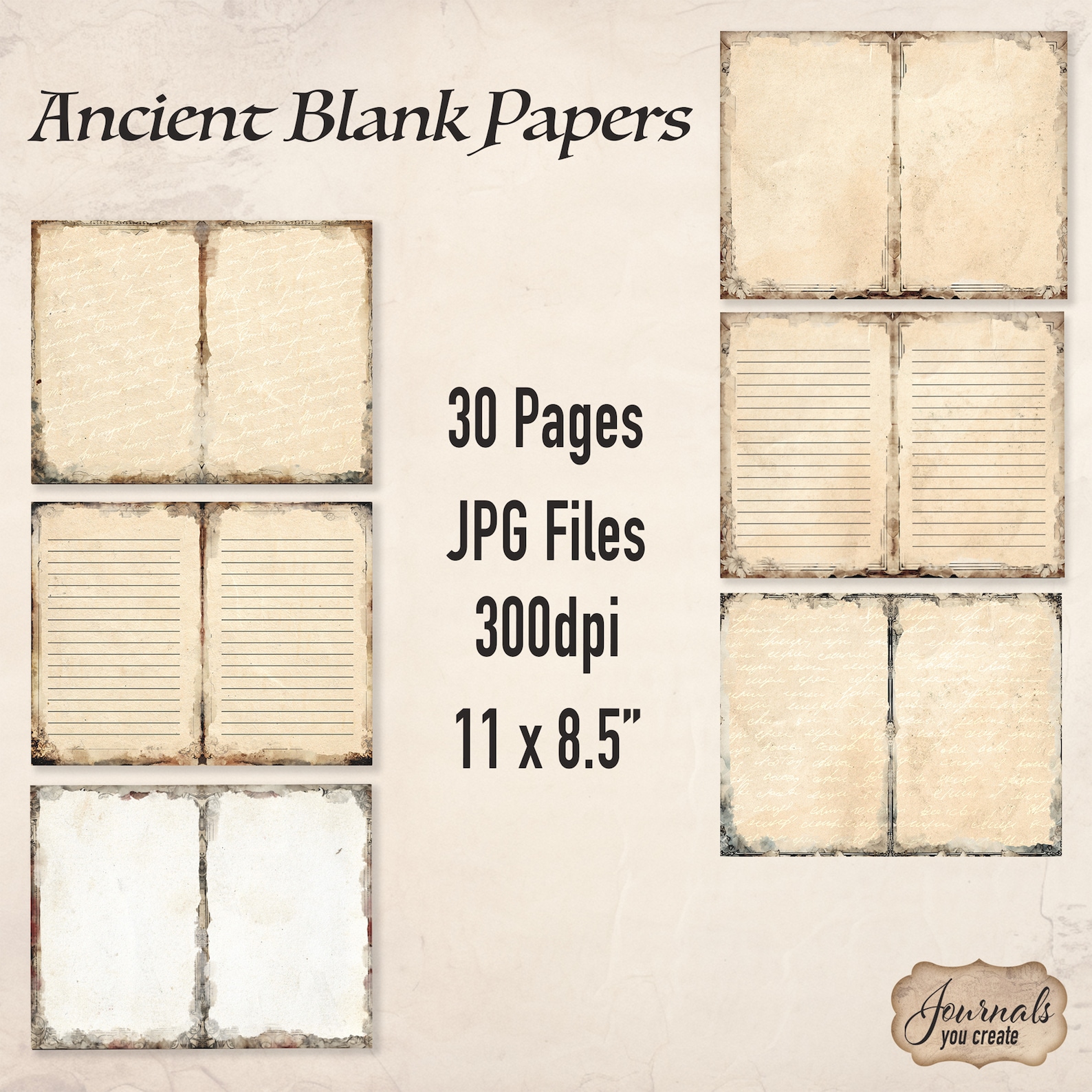 Ancient Paper, Blank Digital Pages, Journal Paper, Lined Pages ...