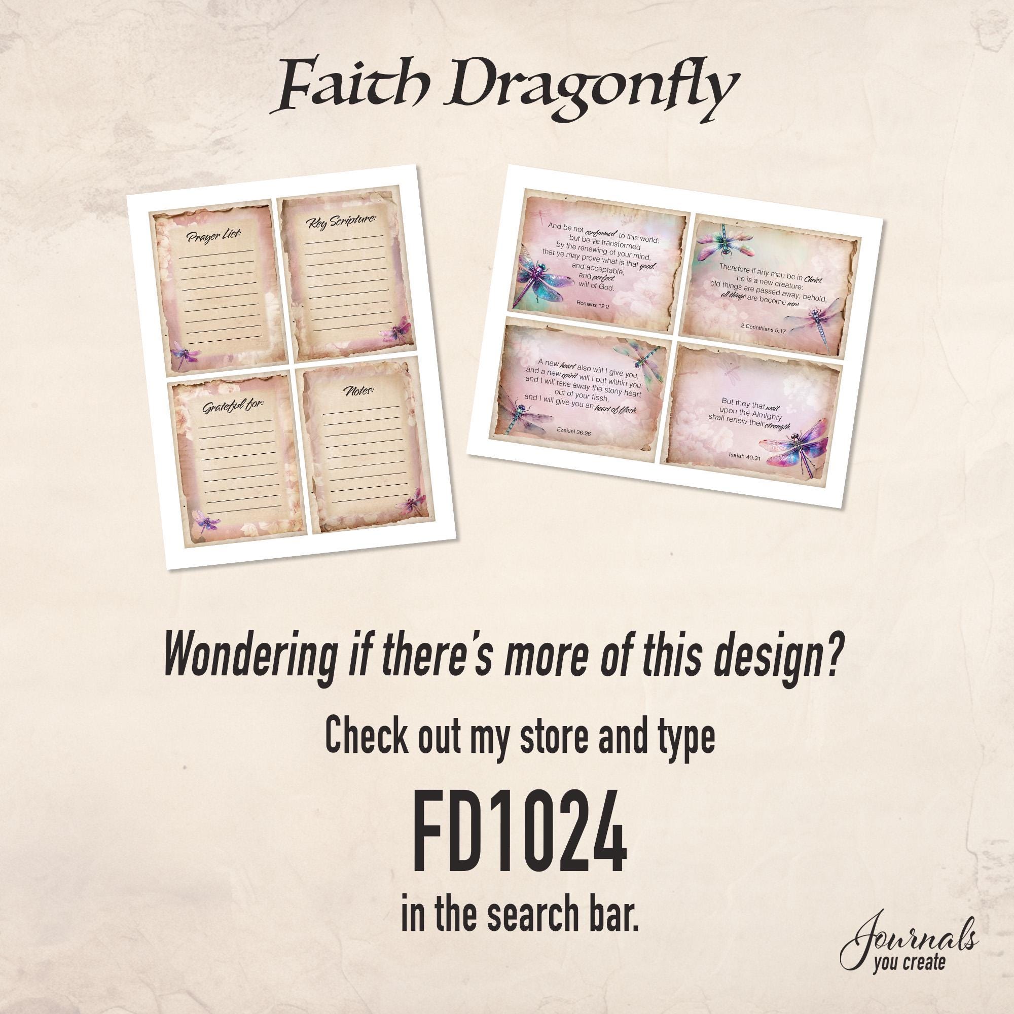 Faith Junk Journal Cards, Dragonfly Paper, Prayer Cards, Christian ...