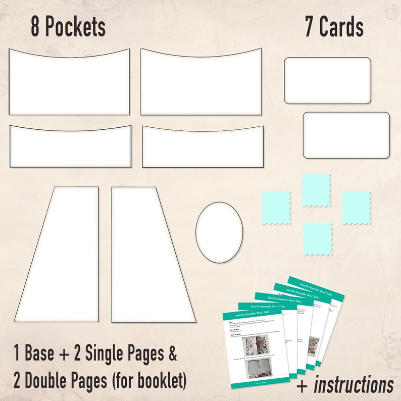 Junk Journal Folio Template, Blank Printable Template, Flip Digital ...