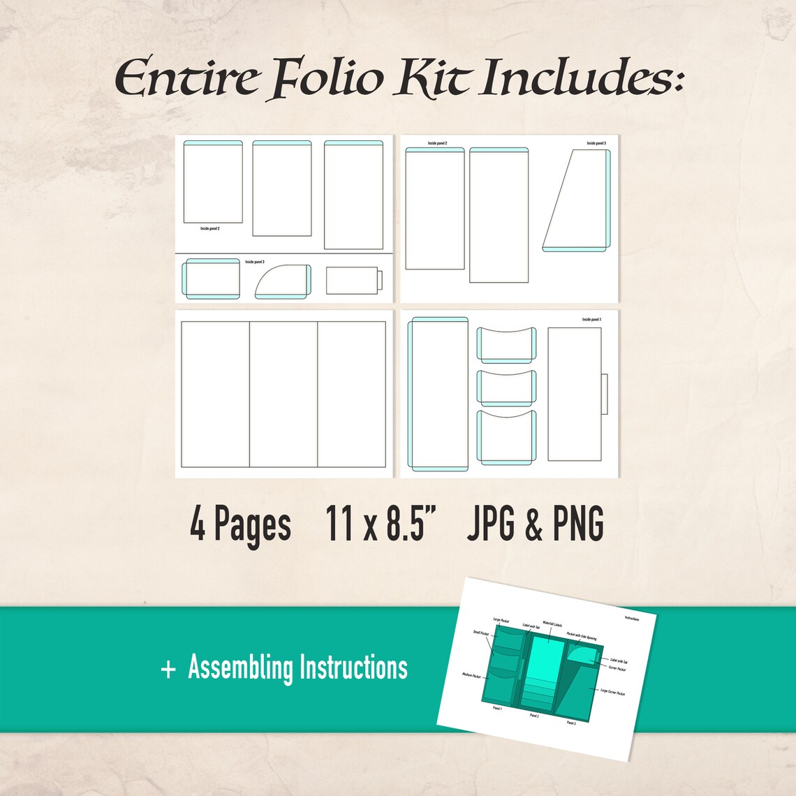 Waterfall Junk Journal Folio Template, Blank Printable Template ...