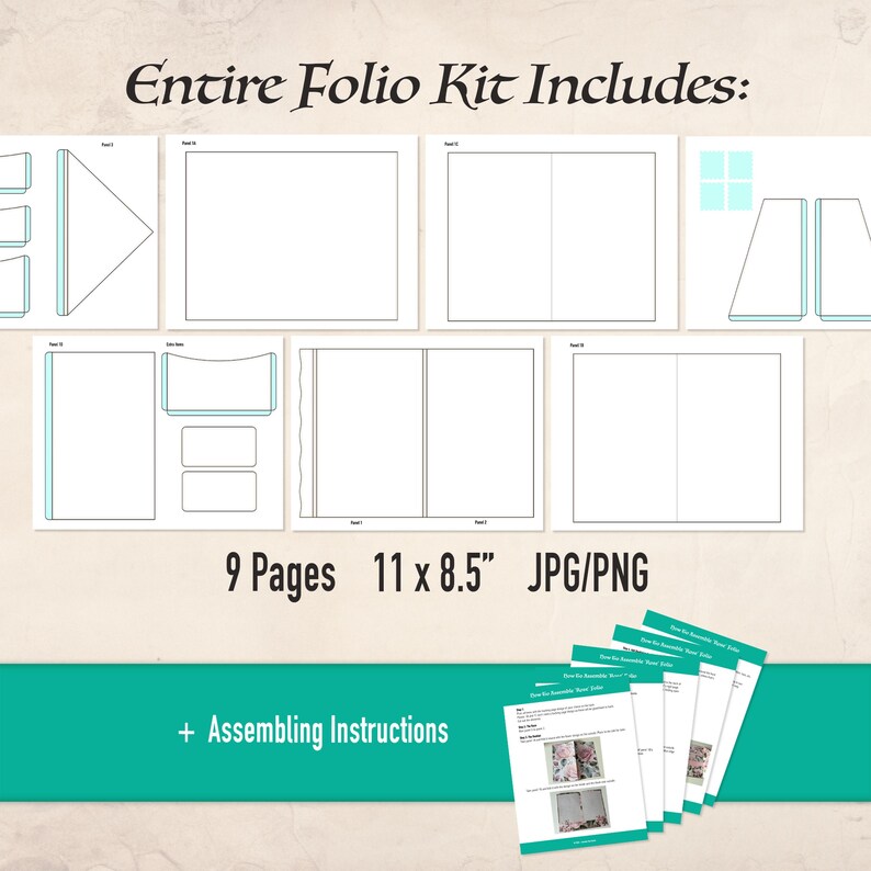 Junk Journal Folio Template, Blank Printable Template, Flip Digital ...