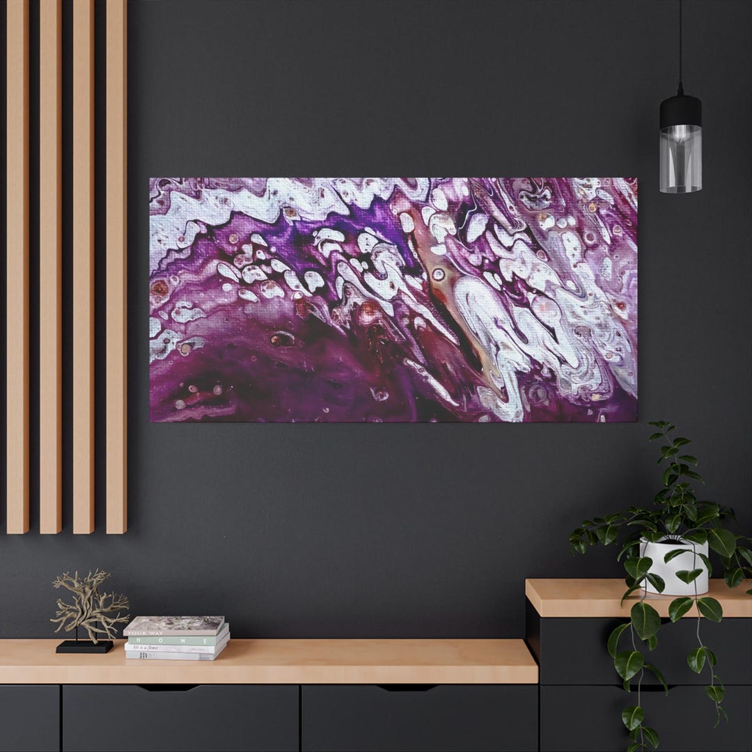 Abstract Wall Art Canvas, Purple Abstract Art Print, Modern Home Decor ...