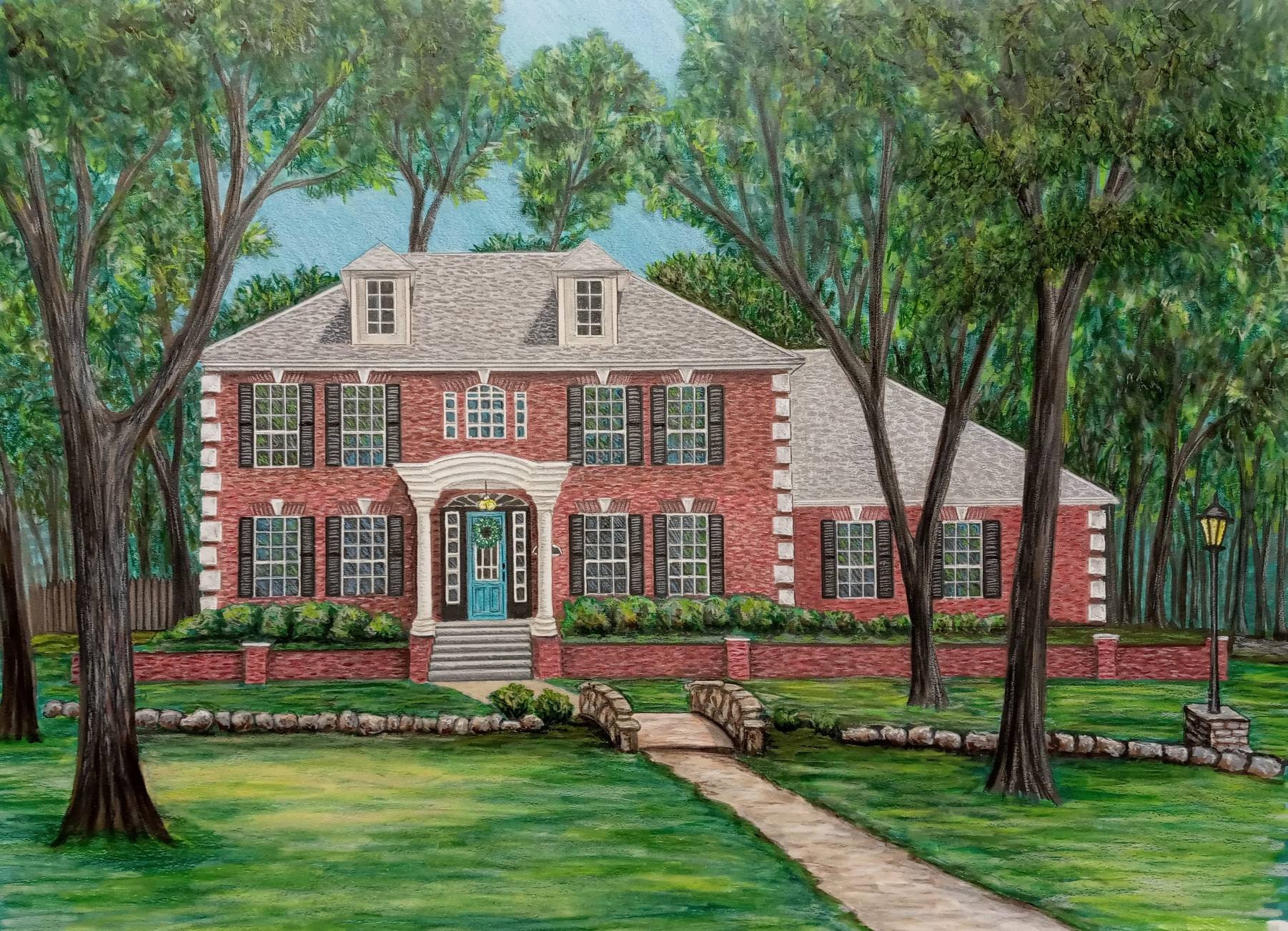 Colored Pencil and Ink House Portraits Artwork ONLY With | Etsy