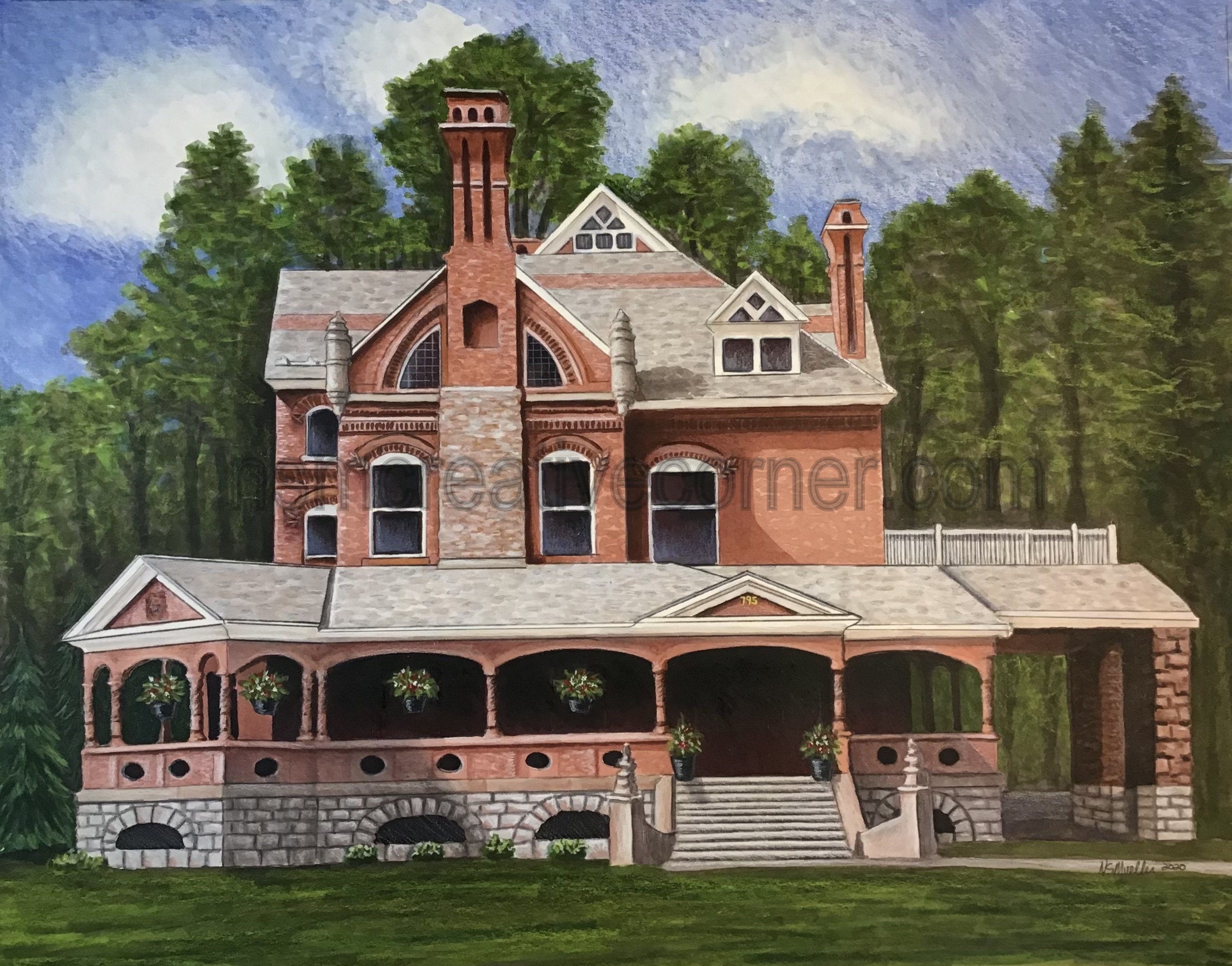 Colored Pencil and Ink House Portraits Artwork ONLY With | Etsy