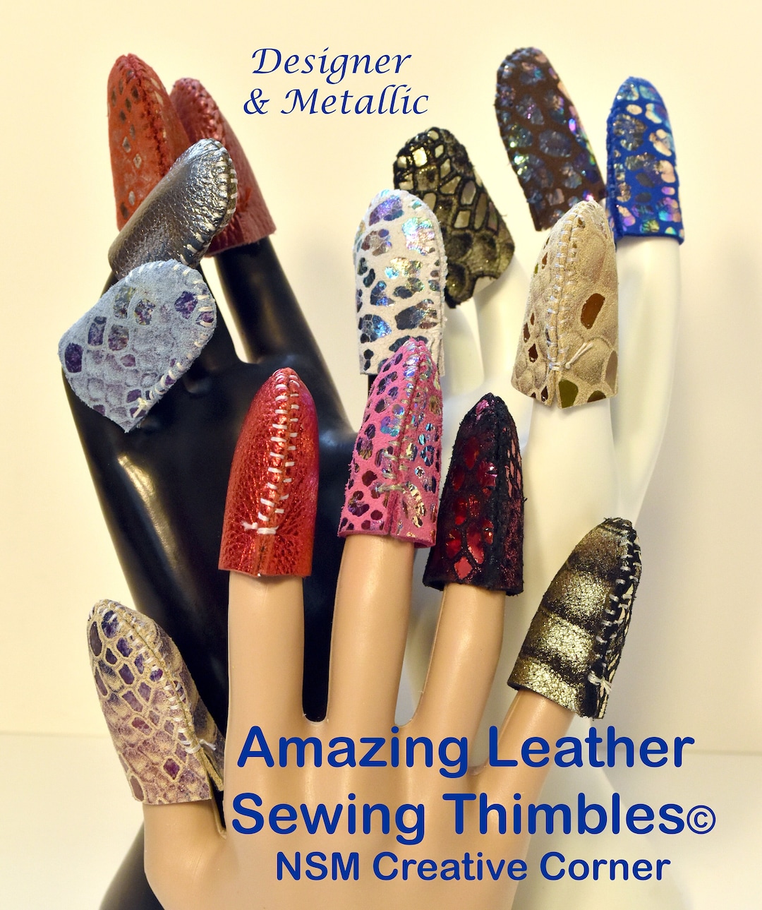 Designer Amazing Handmade Leather Thimble© (1 Thimble) Light/med ...