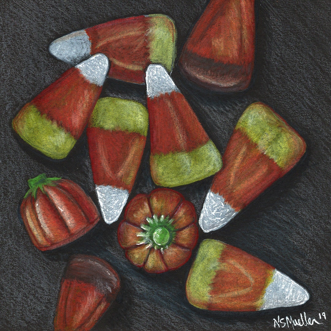 Candy Corn Digital Download Art Print-original Colored Pencil Drawing ...