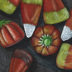 Candy Corn Digital Download Art Print-original Colored Pencil Drawing ...