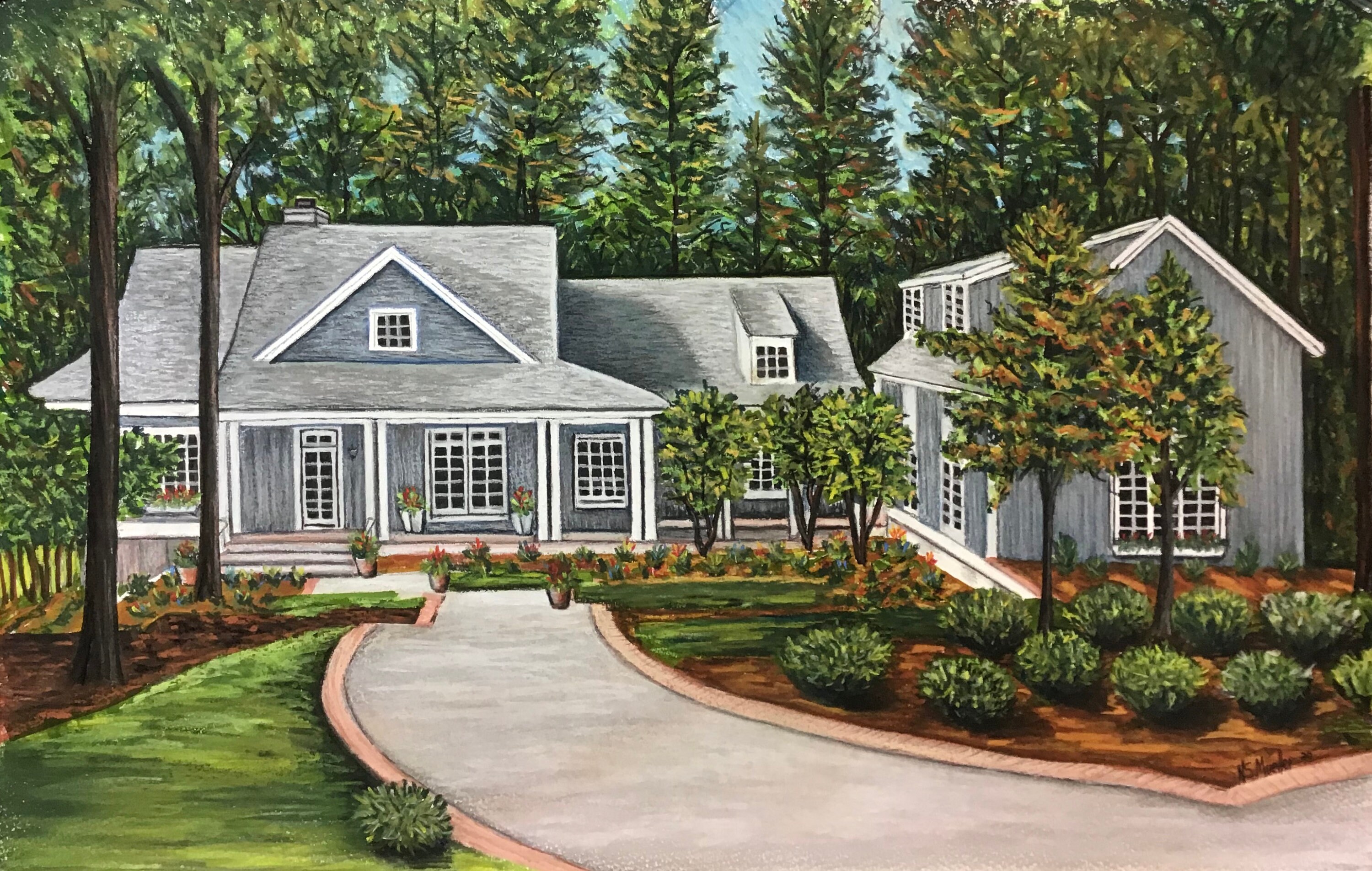 Colored Pencil and Ink House Portraits Artwork ONLY With | Etsy