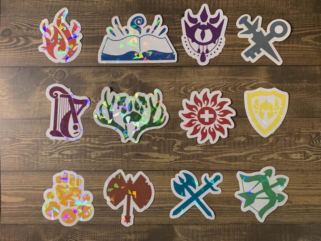 D&D Class Symbol Sticker Pack (12) | Holographic Finish | 2x2 Inches - Etsy
