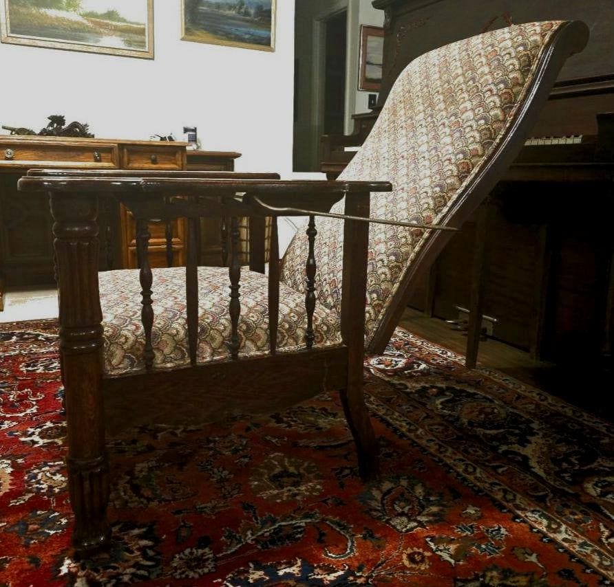 Antique 1910 Morris Chair - Original Upholstery/ Adjustable Recline ...