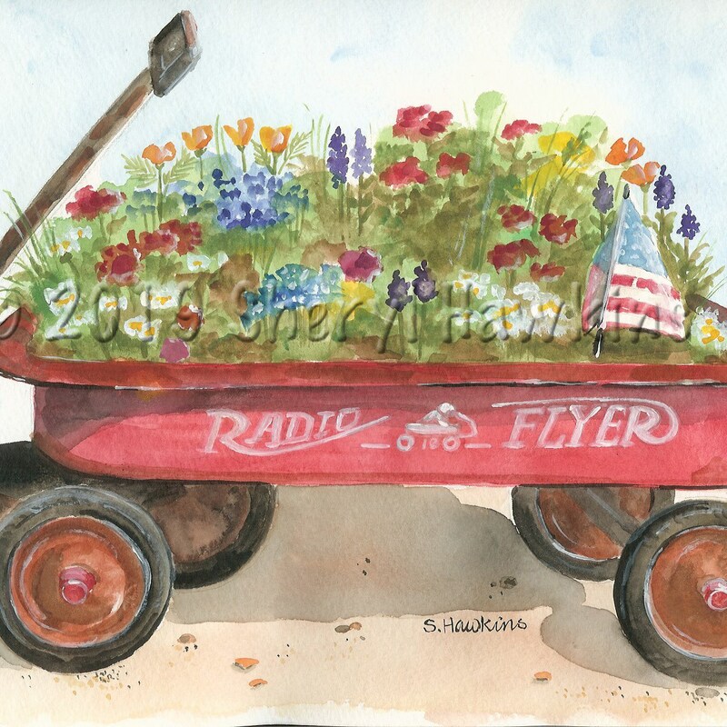 Red Wagon - Etsy
