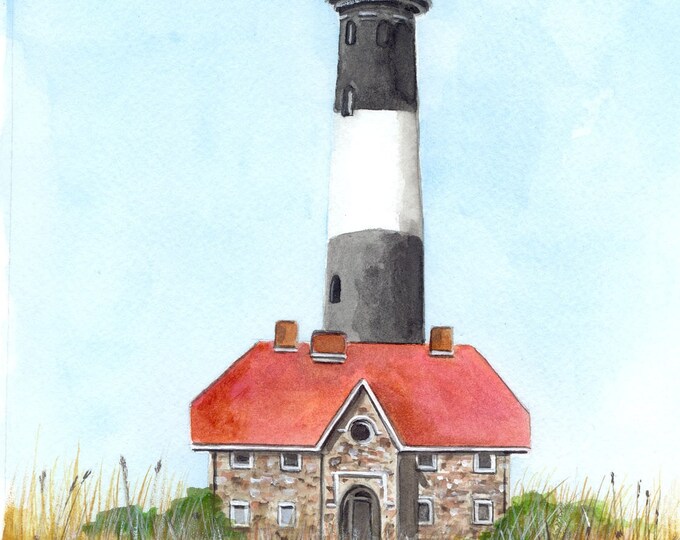 Fire Island Lighthouse Painting Watercolor Fine Art Print - Etsy