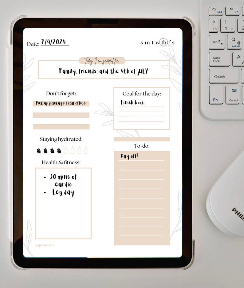 Clean Girl Aesthetic Daily Planner - Etsy