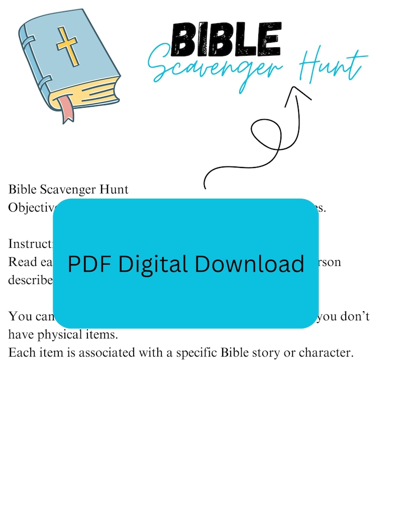 Sunday School Digital Print, Children Homeschool Scavenger Hunt ...