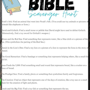 Sunday School Digital Print, Children Homeschool Scavenger Hunt ...