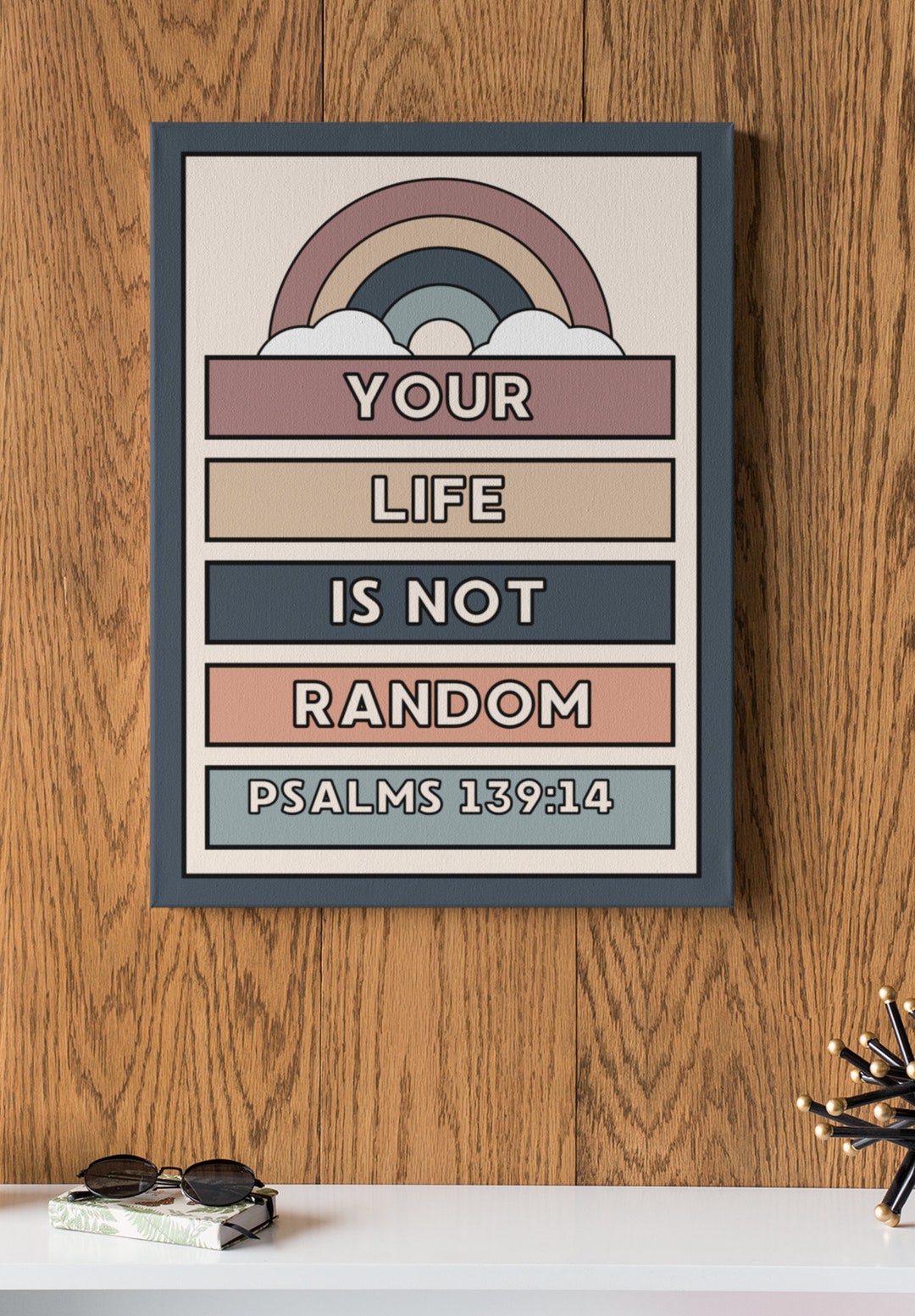 Christian Wall Art, Religious Dorm Room Decor, Your Life is Not Random ...