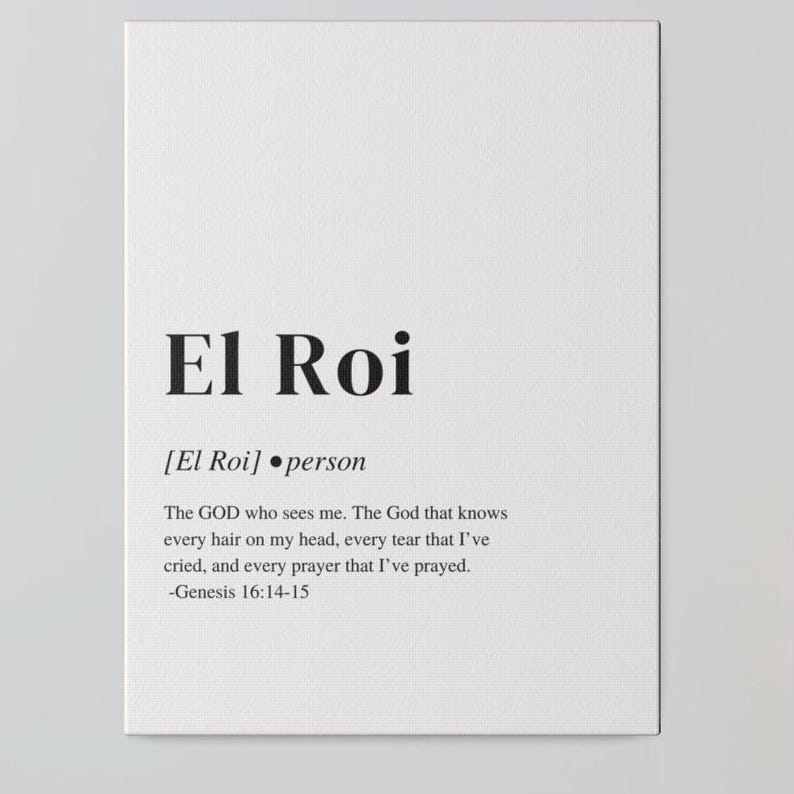 Christian Wall Art, Religious Dorm Decor, El Roi God That Sees Me ...