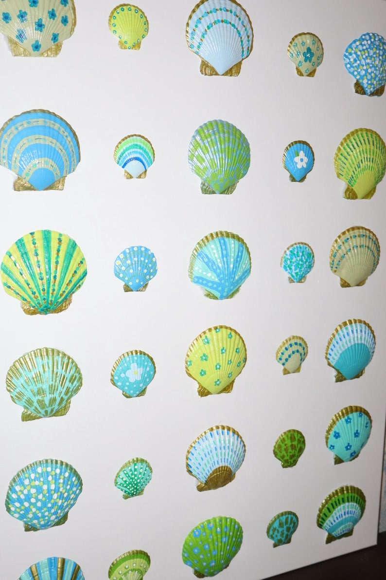 Painted Seashell Canvas - Etsy