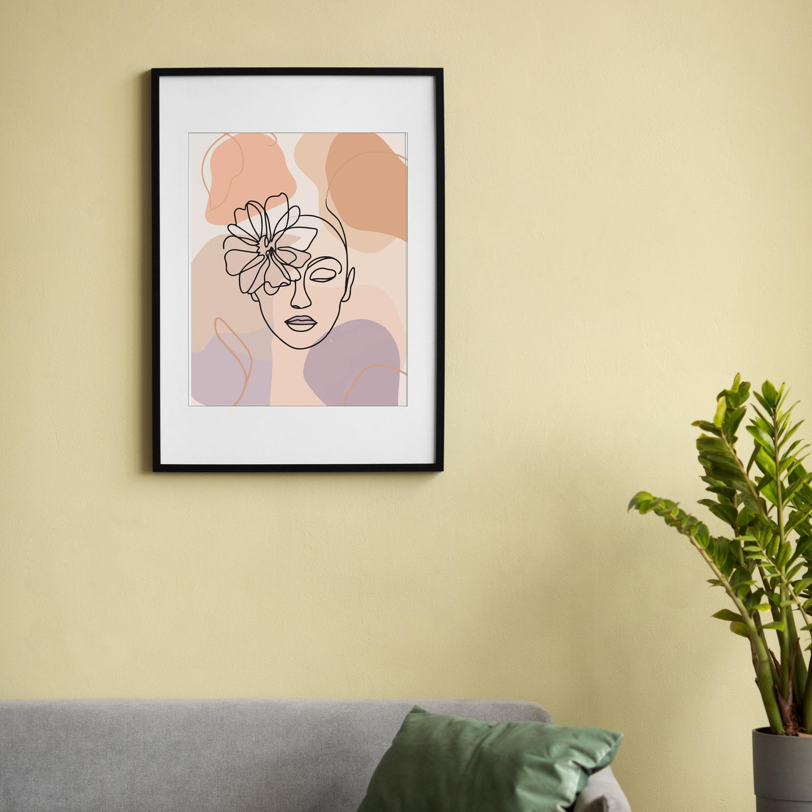 Floral Prints, Woman Face Line Art, Botanical Line Art, Continuous Line ...