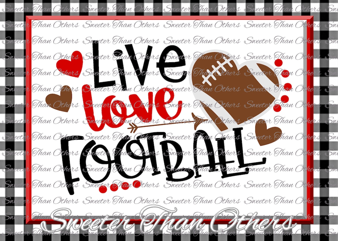 Football SVG Live Love Football Svg Football Pattern Vinyl Design SVG ...