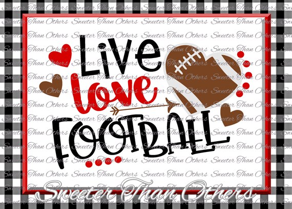 Football SVG Live Love Football Svg Football pattern Vinyl | Etsy