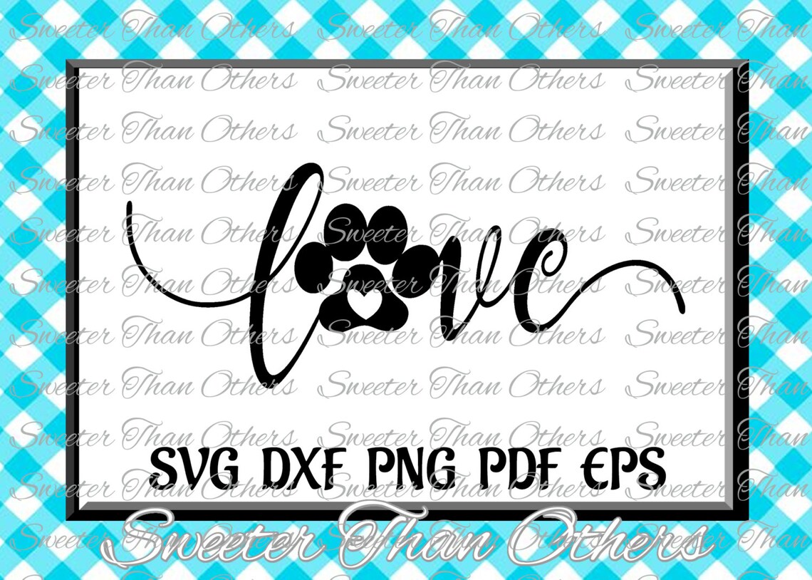Love Pawprint Dog Cat Cut File Diy Pawprint Svg Love Svg | Etsy