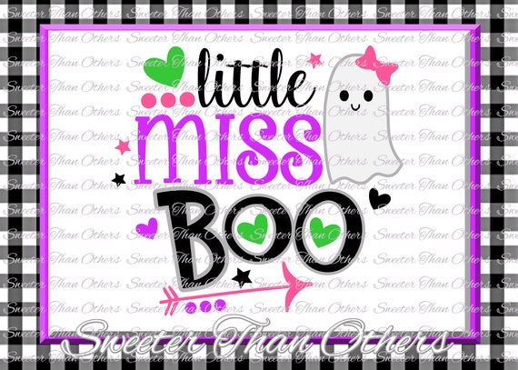 Halloween Svg Little Miss Boo Svg Boo Ghost Design Dxf | Etsy