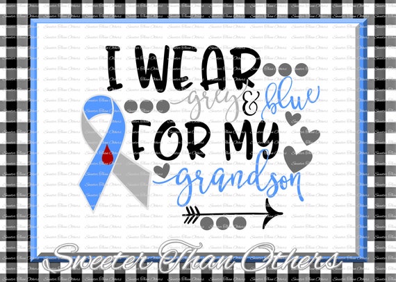 I Wear Grey and Blue for My Grandson SVG Diabetes Svg Ribbon | Etsy