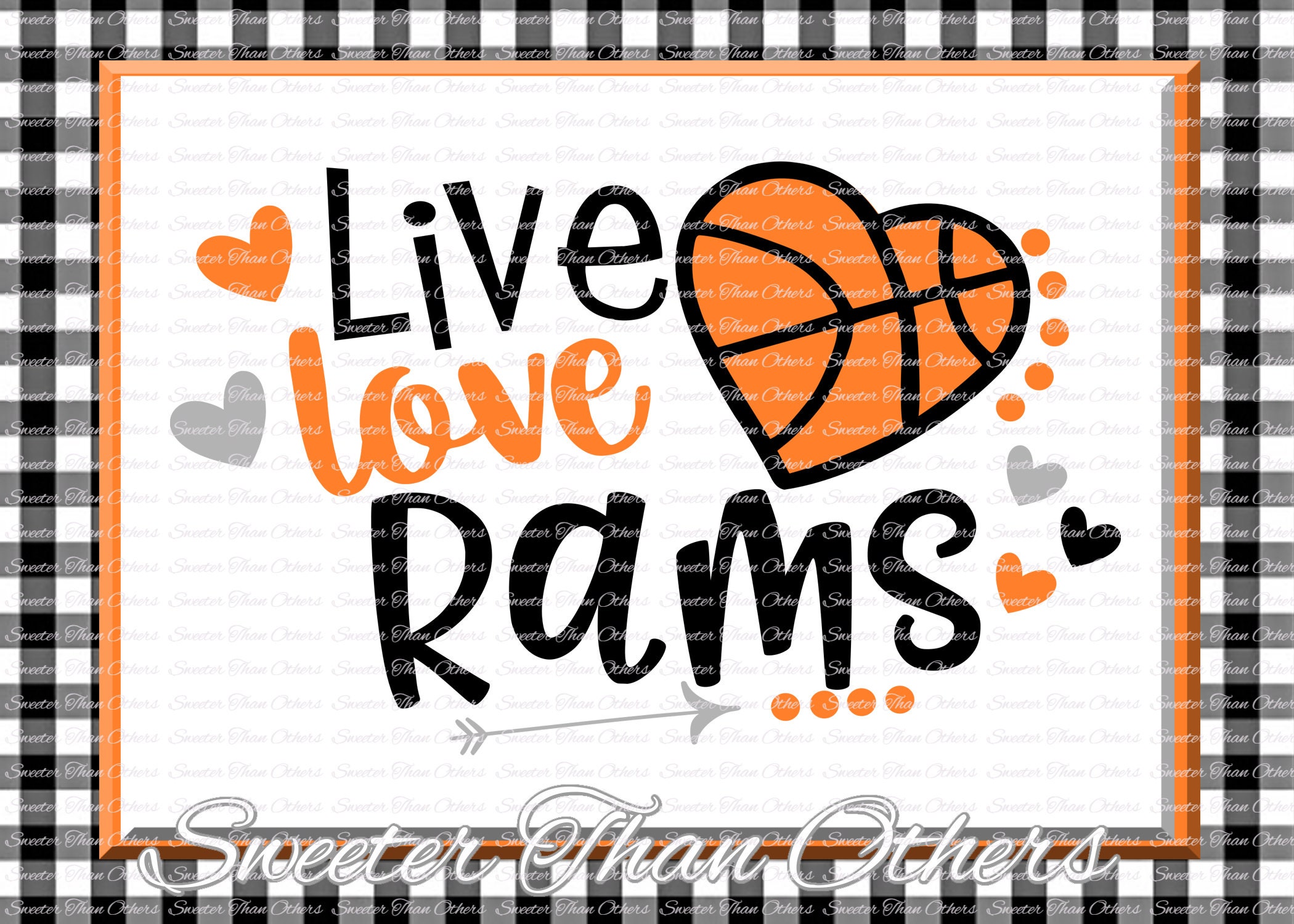 Basketball SVG Live Love Rams Basketball Svg Heart - Etsy España