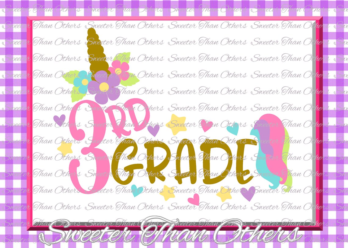 Unicorn Svg Third Grade SVG 3rd Grade Cut File First Day of - Etsy
