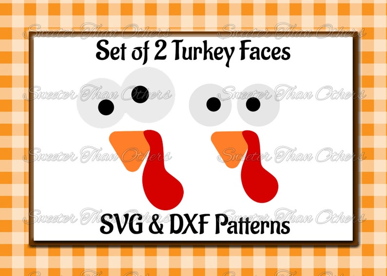 Turkey Face Svg Thanksgiving Design SVG Dxf Silhouette Cut - Etsy