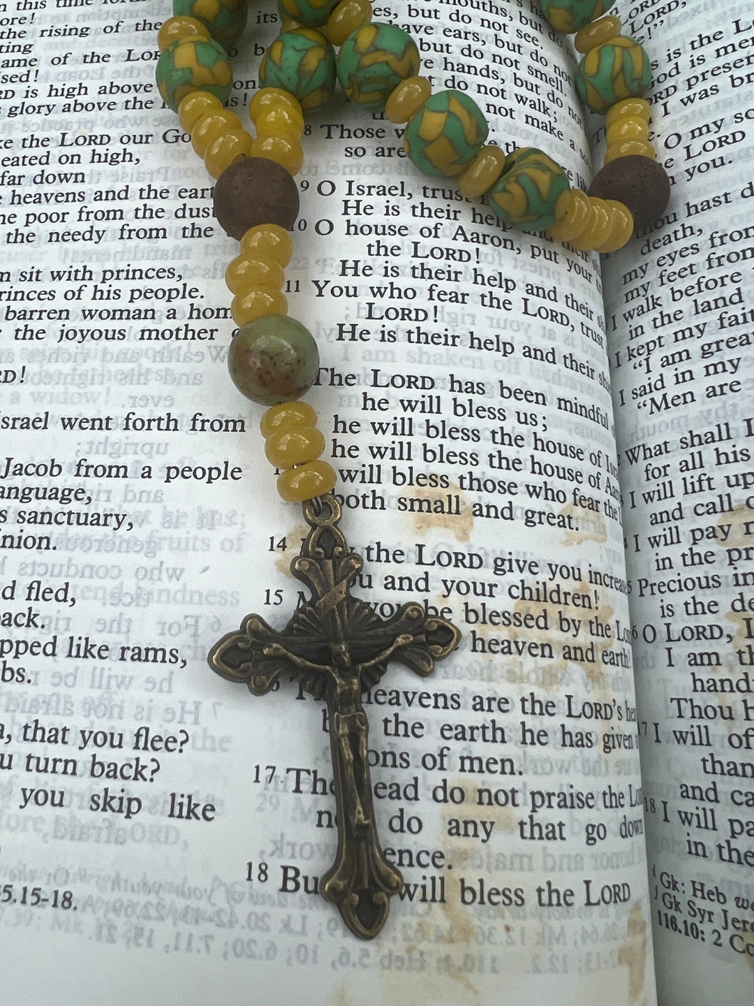 African Trade Beads Anglican Rosary With Ethiopian Cross Protestant ...