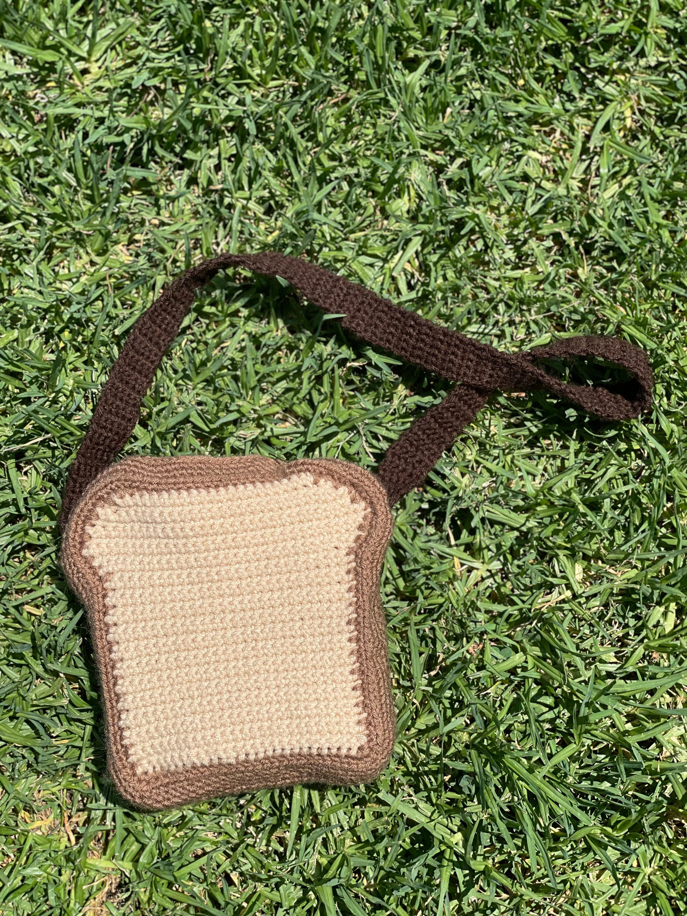 Handmade Crochet Toast Bag, Cute Slice of Bread Purse, Unique Shoulder ...