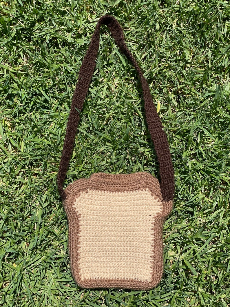 Handmade Crochet Toast Bag, Cute Slice of Bread Purse, Unique Shoulder ...