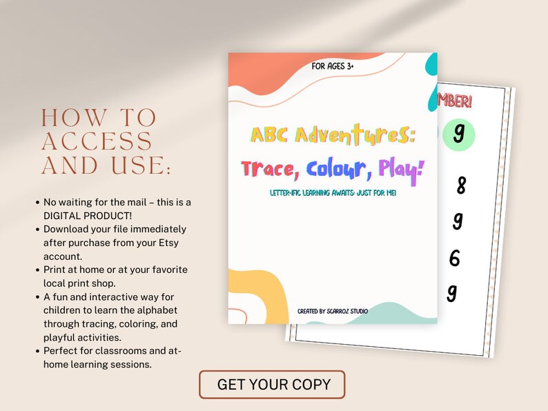 Printable Interactive Worksheet for Ages 3 abc Adventures: Trace ...