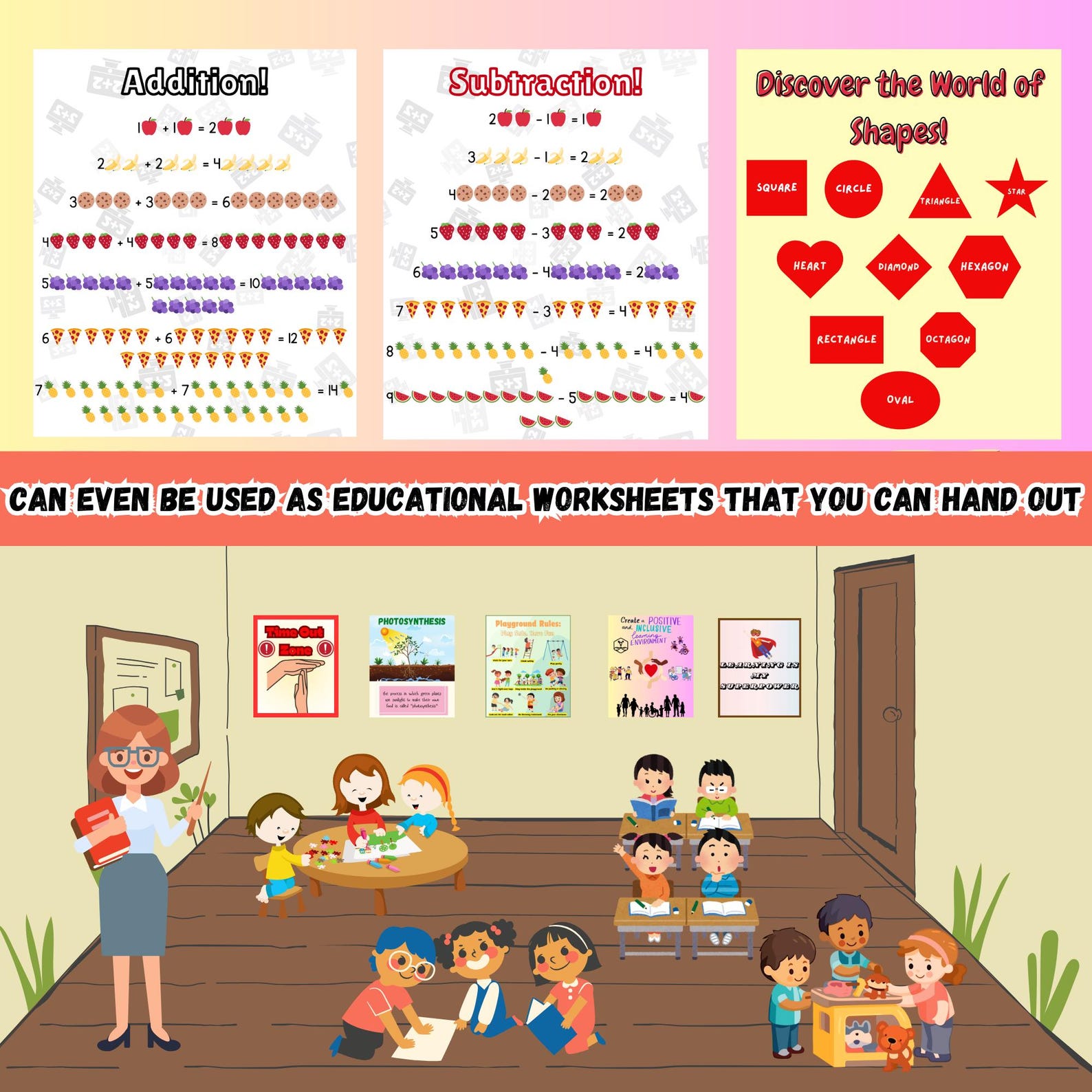 100+ Classroom Learning Posters for Grades 1-3 | Educational Wall Art ...