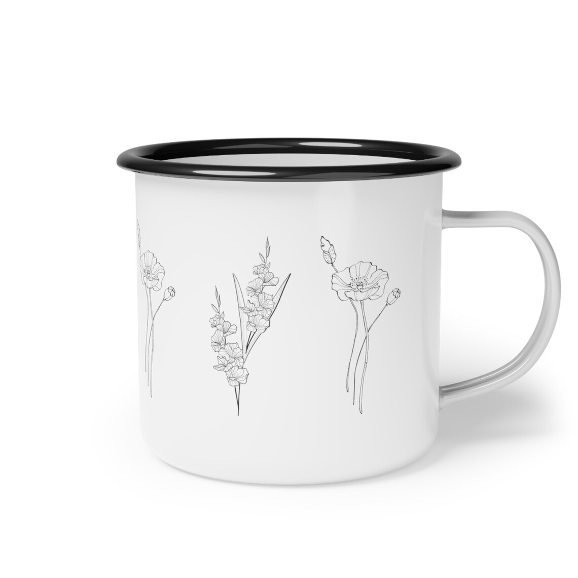 August Birth Flower Mug, Gladiolus Flower, Custom Glassware ...