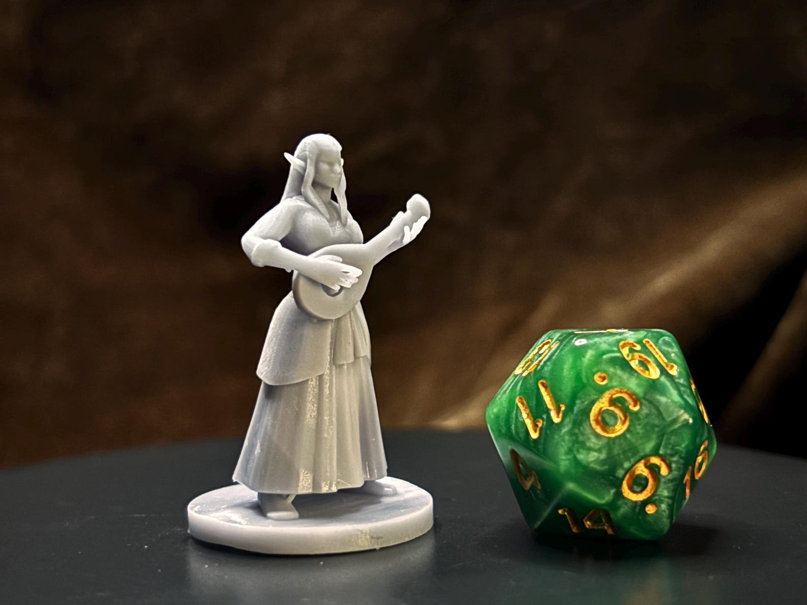 Female Elf Bard /w Lute D&D 5e Miniatures 3D Printed Minis Dungeons and ...