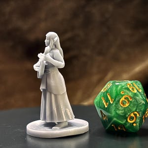 Female Elf Bard /w Lute D&D 5e Miniatures 3D Printed Minis Dungeons and ...