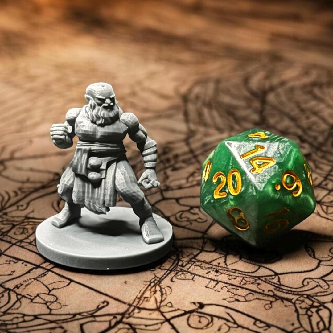 Dwarf Male Monk Bald Head - D&D 5e Miniatures - 3D Printed Minis ...
