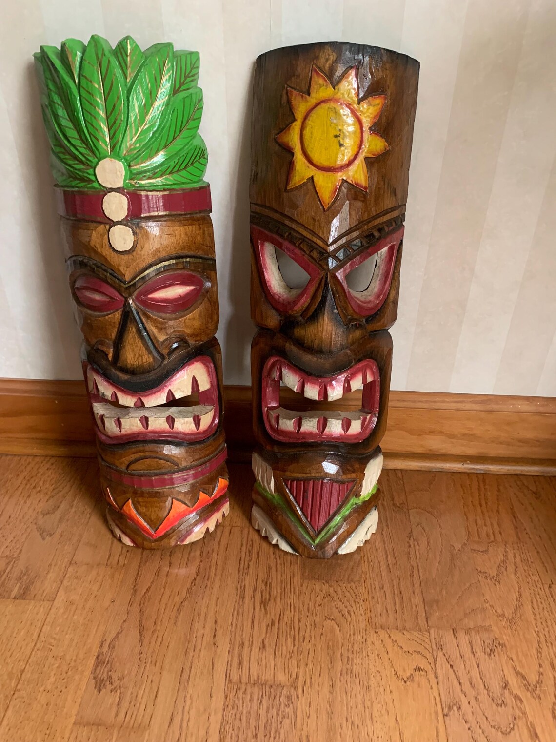 Amazing Tiki Mask Wall Hangings Art Made in Indonesia Lot of 2 - Etsy