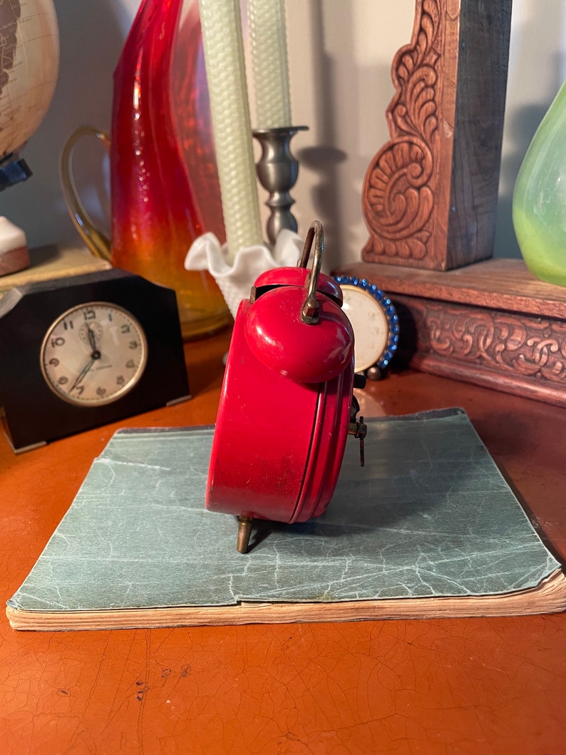 Vintage Jerger Red Blue Mechanical Skeleton Alarm Clock - Etsy
