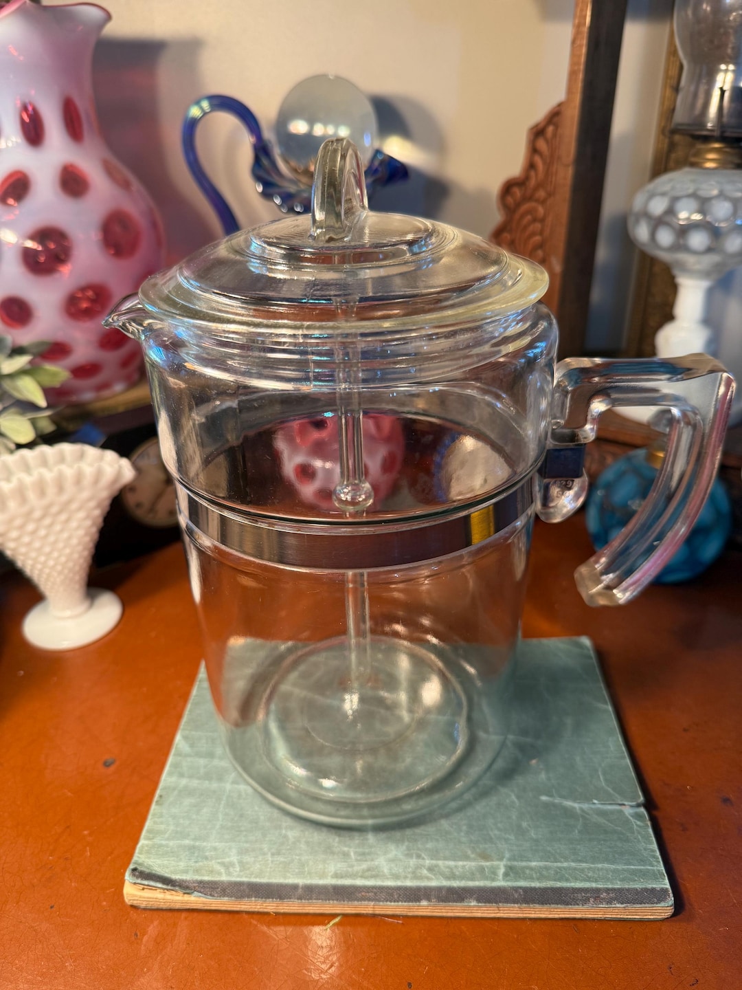 Vintage Pyrex Clear Glass Flameware Stainless 9 Cup Coffee Pot ...