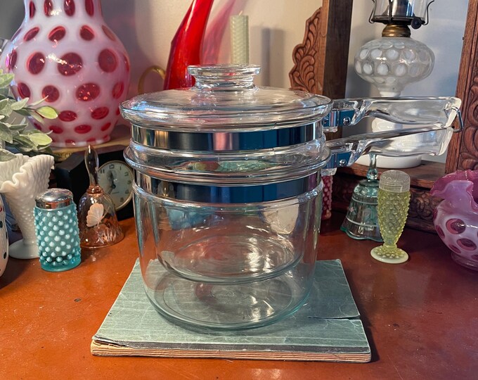 Vintage Pyrex Clear Glass Flameware Stainless Double Boiler Pot 6283 - Etsy